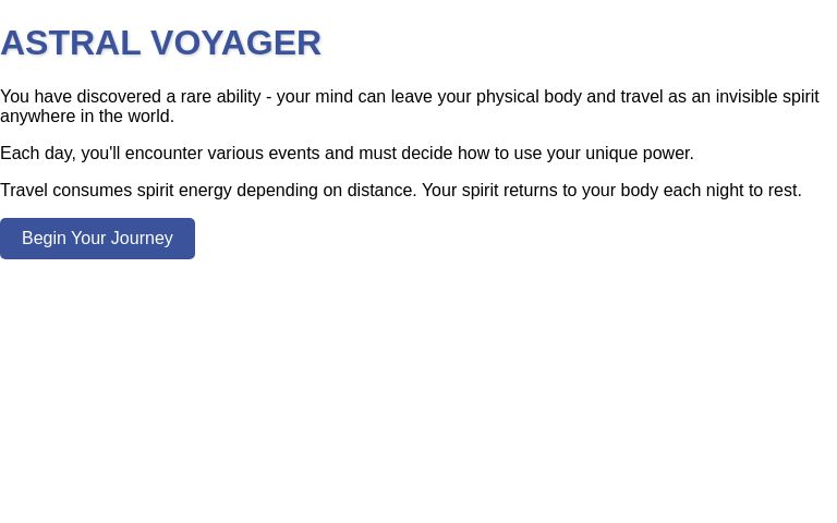 ASTRAL VOYAGER ― Perchance Generator