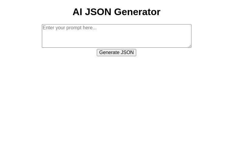 AI JSON Generator