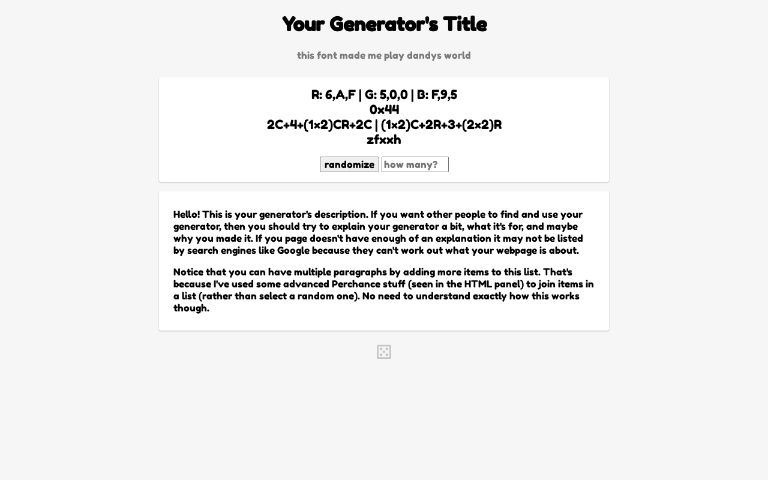 Basic Template ― Perchance Generator