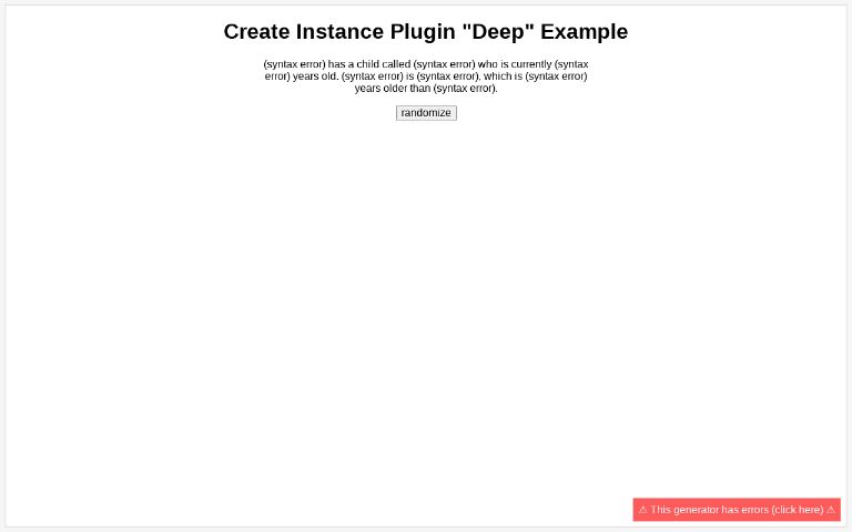 Create Instance Plugin "Deep" Example