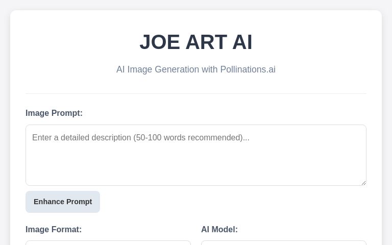 JOE ART AI ― Perchance Generator