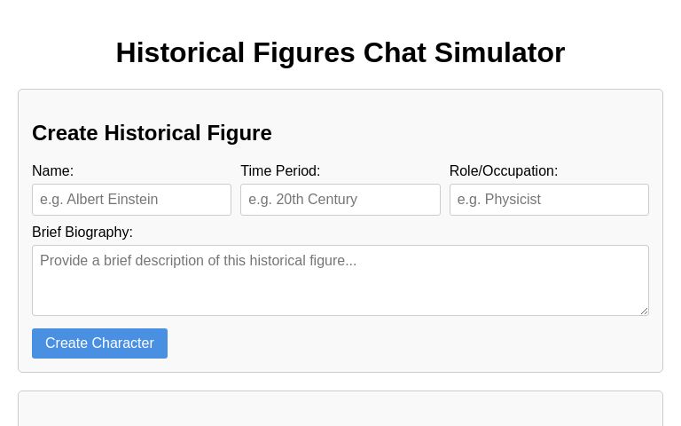 Historical Figures Chat Simulator