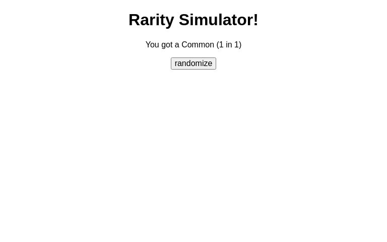 Rarity Simulator! ― Perchance Generator
