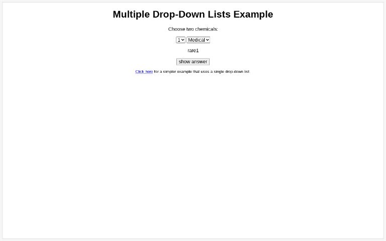 Multiple Drop-Down Lists Example ― Perchance Generator