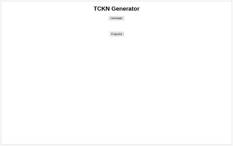 TCKN Generator