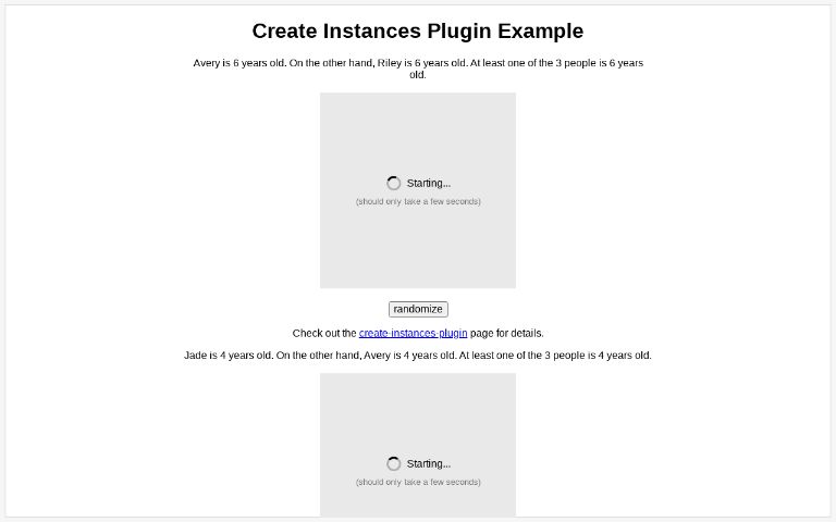 Create Instances Plugin Example