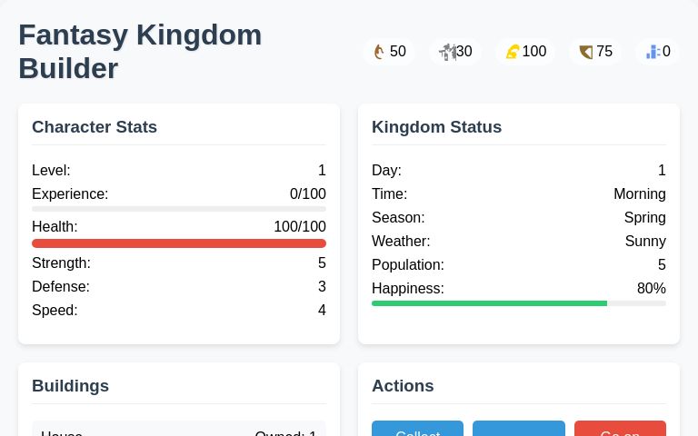 Fantasy Kingdom Builder ― Perchance Generator