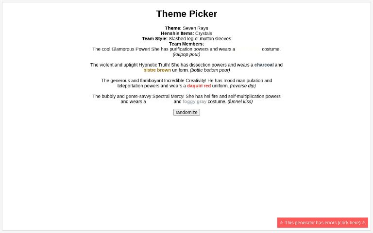 Theme Picker ― Perchance Generator