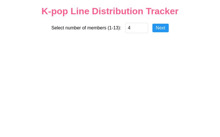 K-pop Line Distribution Tracker ― Perchance Generator