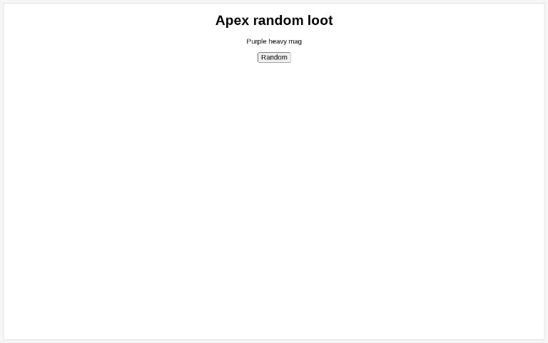 Apex random loot ― Perchance Generator