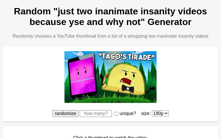 Random "just two inanimate insanity videos because yse and why not ...