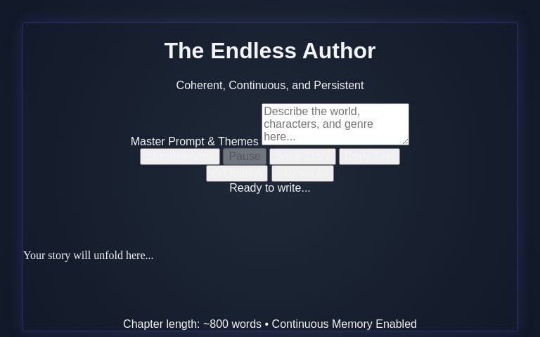 The Endless Author ― Perchance Generator