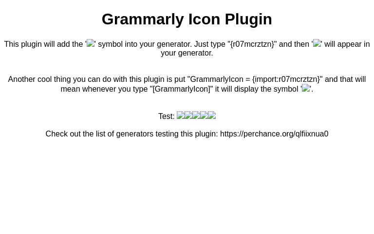 Grammarly Icon Plugin