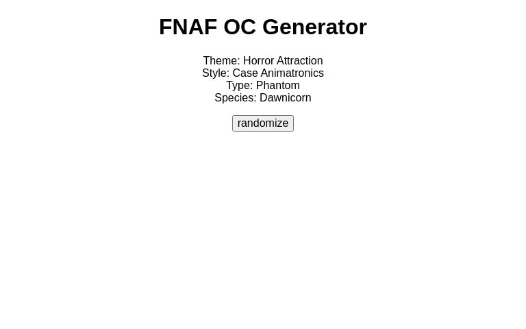 FNAF OC Generator