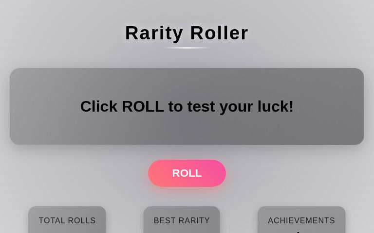 Rarity Roller ― Perchance Generator