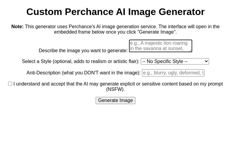 Custom Perchance AI Image Generator