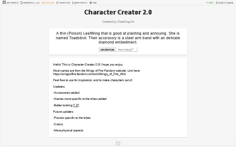 ℂ𝕙𝕒𝕣𝕒𝕔𝕥𝕖𝕣 ℂ𝕣𝕖𝕒𝕥𝕠𝕣 𝟚.𝟘 ― Perchance Generator