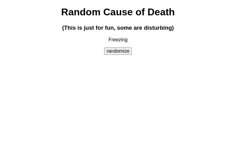 Random Cause of Death ― Perchance Generator