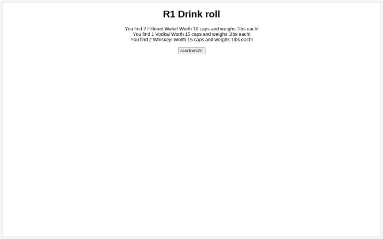 R1 Drink roll ― Perchance Generator