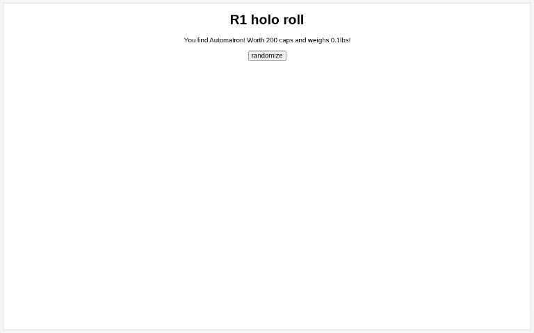 R1 holo roll ― Perchance Generator
