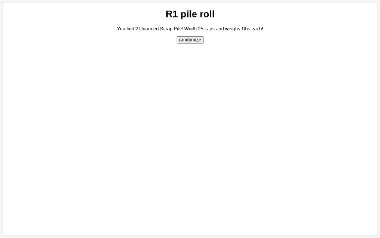 R1 pile roll ― Perchance Generator