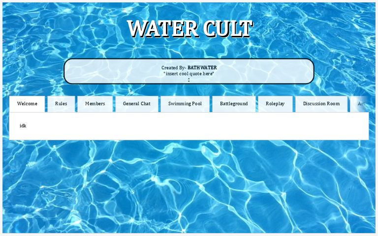 WATER CULT ― Perchance Generator
