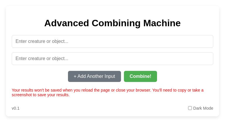 Advanced Combining Machine ― Perchance Generator