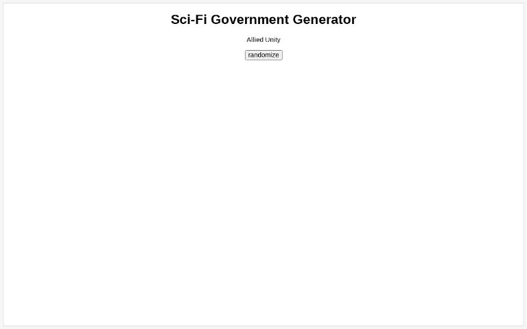 Sci-Fi Government Generator