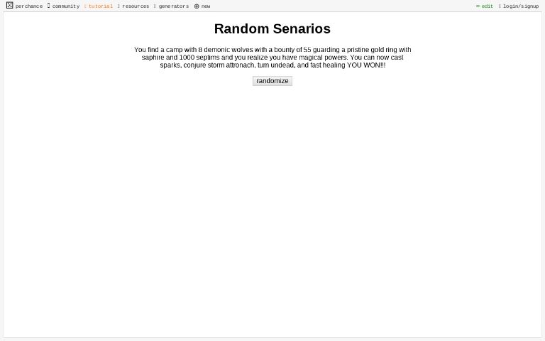 Random Senarios ― Perchance Generator