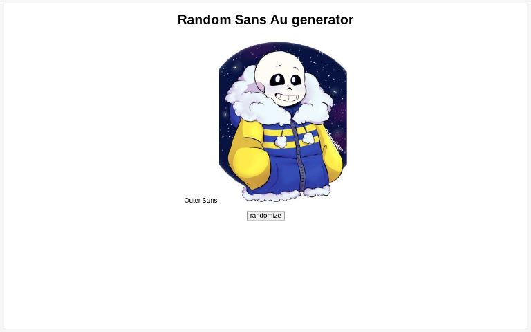 Random Sans Au generator