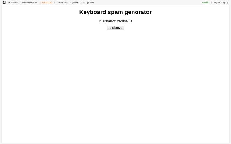 Keyboard spam genorator ― Perchance Generator