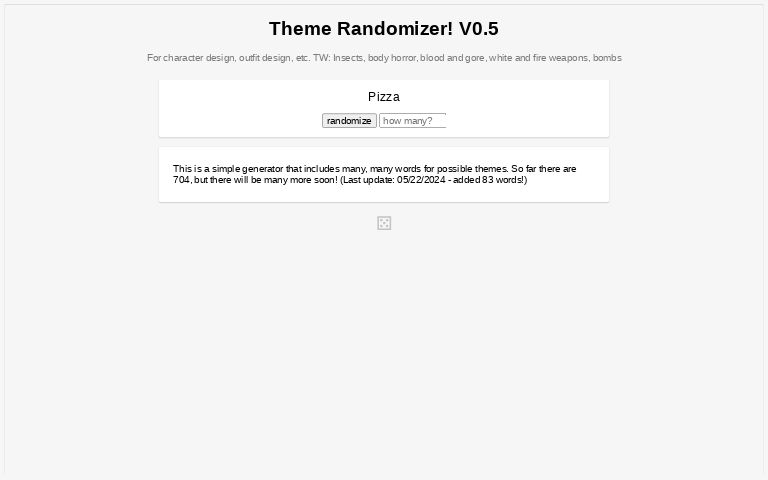 Theme Randomizer! V0.5 ― Perchance Generator