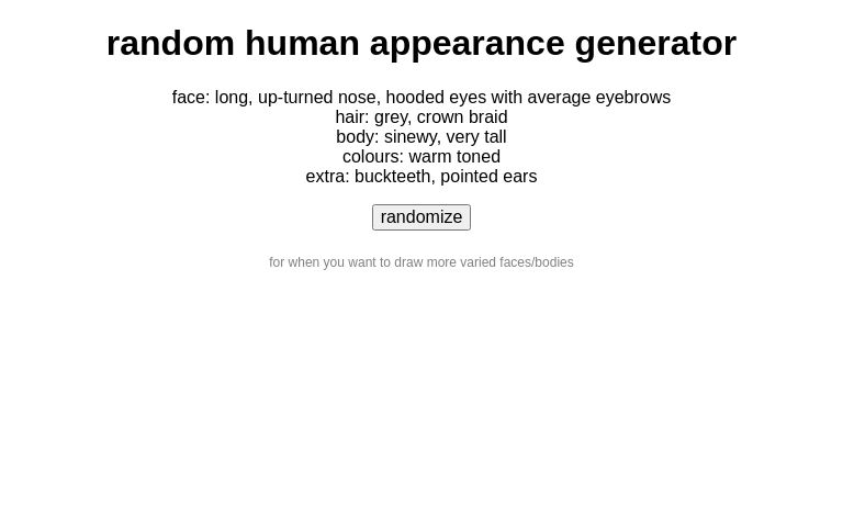 random human appearance generator