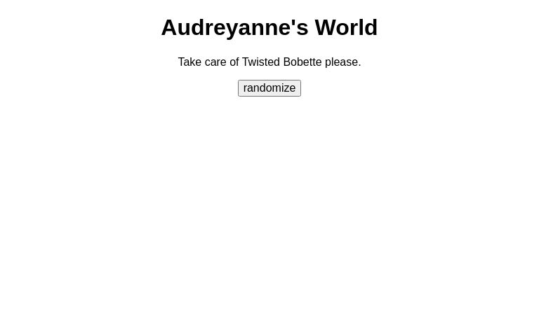 Audreyanne's World ― Perchance Generator