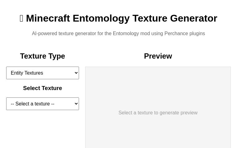 🎨 Minecraft Entomology Texture Generator