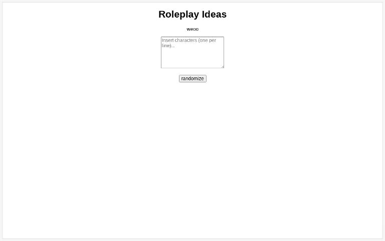 Roleplay Ideas
