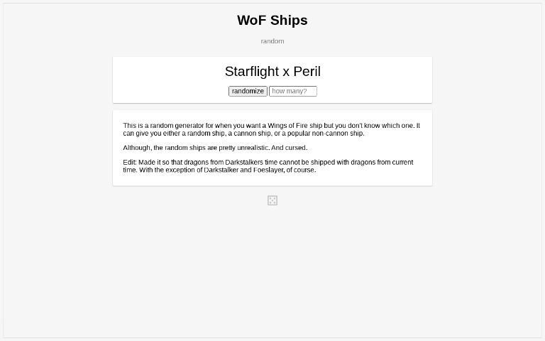 WoF Ships ― Perchance Generator