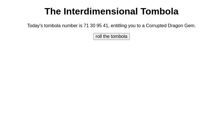 The Interdimensional Tombola ― Perchance Generator