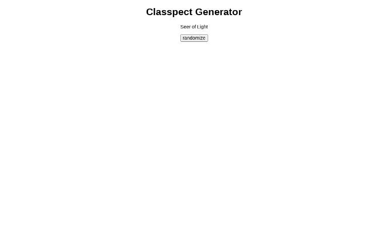 Classpect Generator
