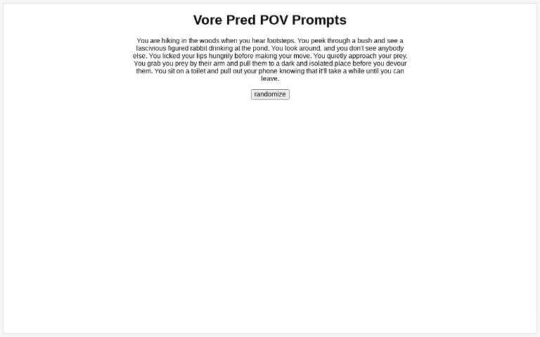 Vore Pred POV Prompts ― Perchance Generator
