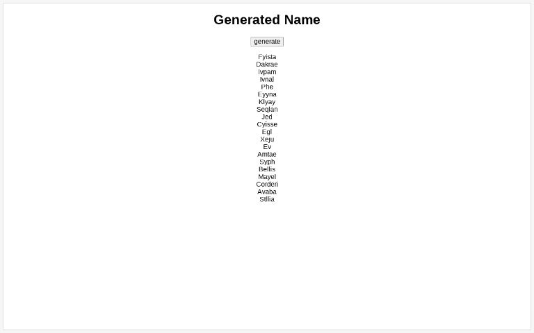 Generated Name