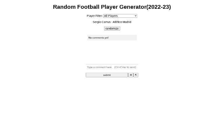 Random Football Player Generator(2022-23)