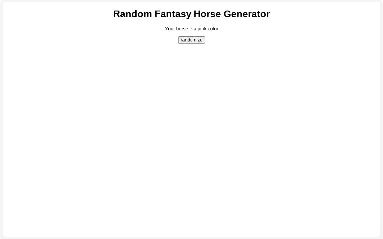 Random Fantasy Horse Generator