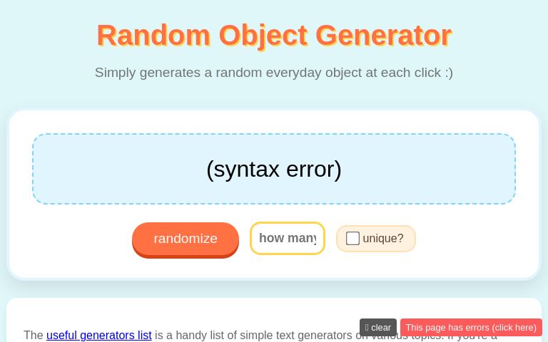 Random Object Generator