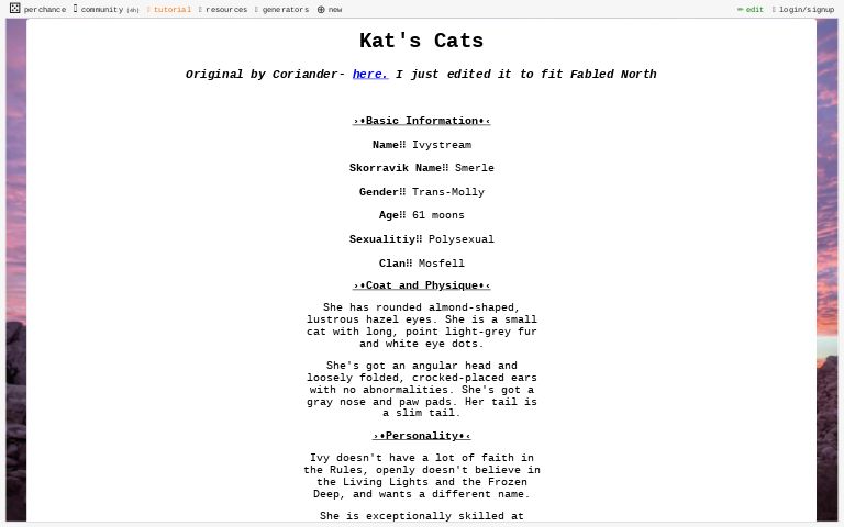 Kat's Cats ― Perchance Generator