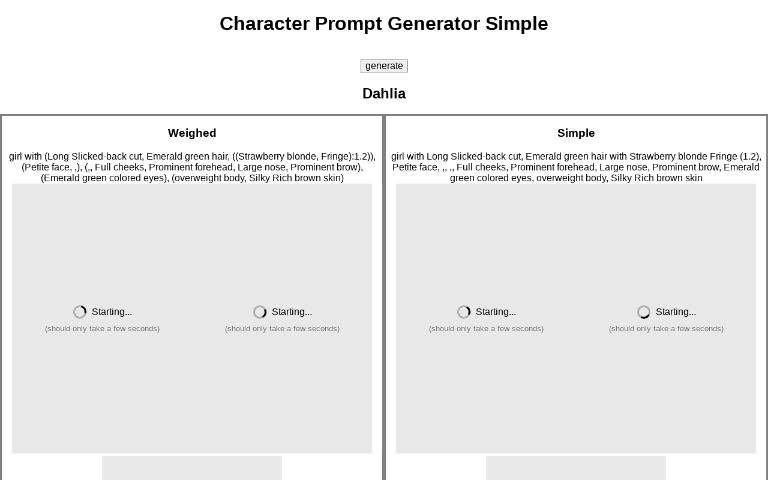 Character Prompt Generator Simple
