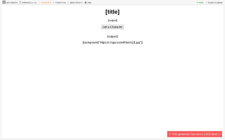 Hunger Games Character Generator- By Bellator