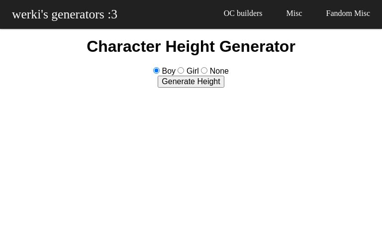 Character Height Generator