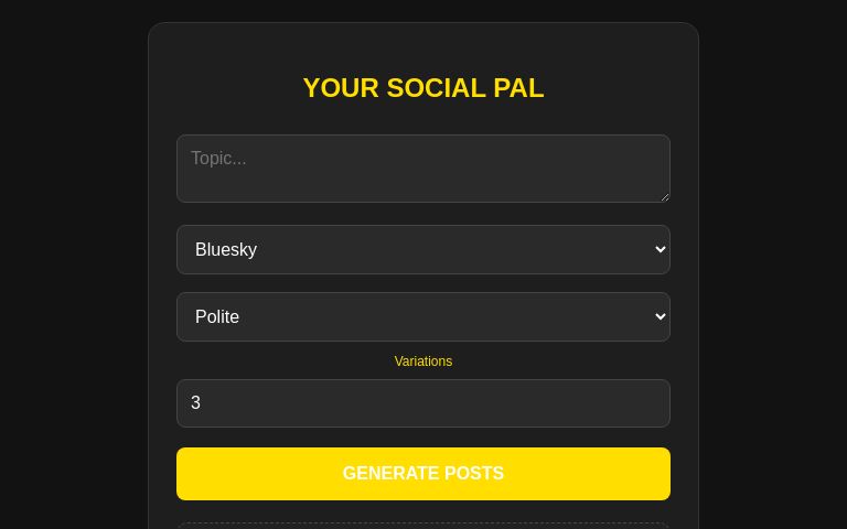 Your Social Pal ― Perchance Generator