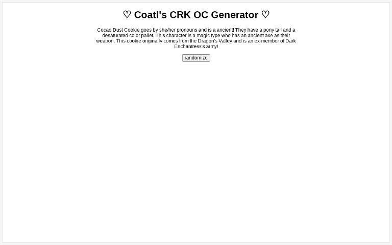 Coatl's CRK OC Generator ♡